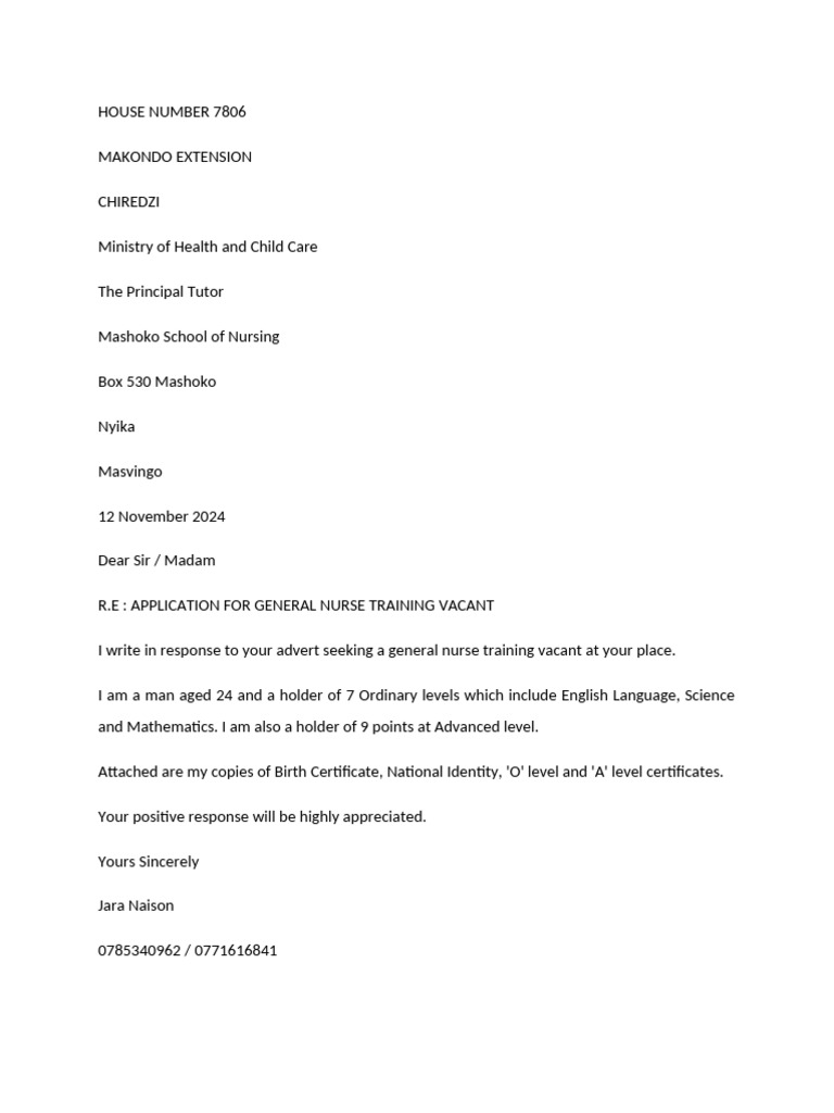 Jara n Application Letter | PDF