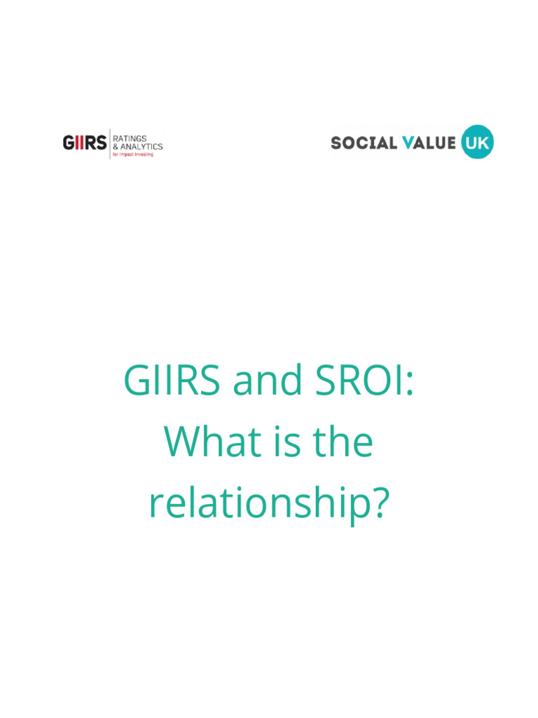 GIIRS and SROI Rebranded 4 | PDF | Economies | Business