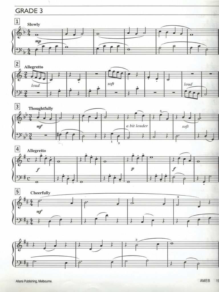 Sight Reading 4 - Grade 3 | PDF