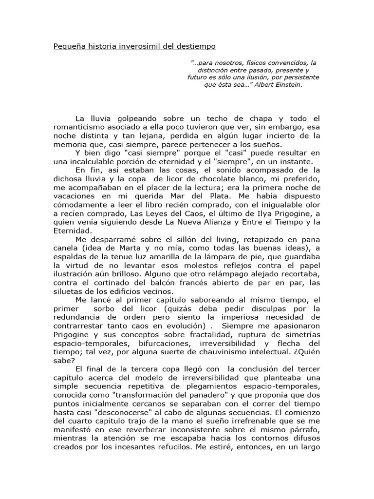 39.pequeña Historia Inverosímil Del Destiempo | PDF