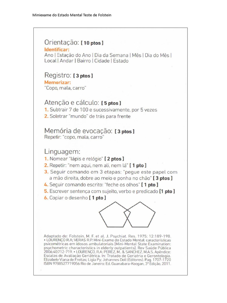 Miniexame-do-Estado-Mental-Teste-de-Folstein (1) | PDF