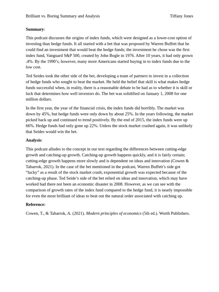 Brilliant vs. Boring Podcast Summary and Analysis | PDF