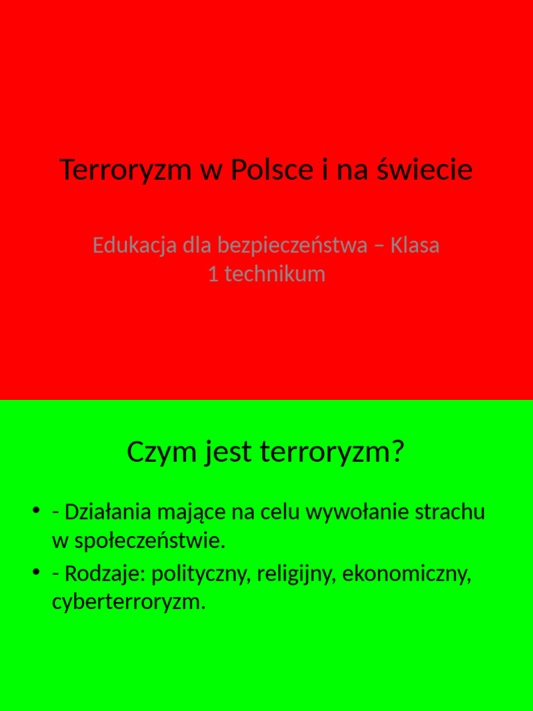 Terroryzm_Prezentacja_Kolorowa | PDF