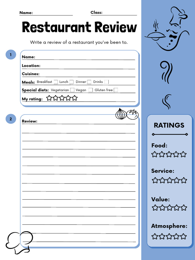 Restaurant Review Template Guide | PDF