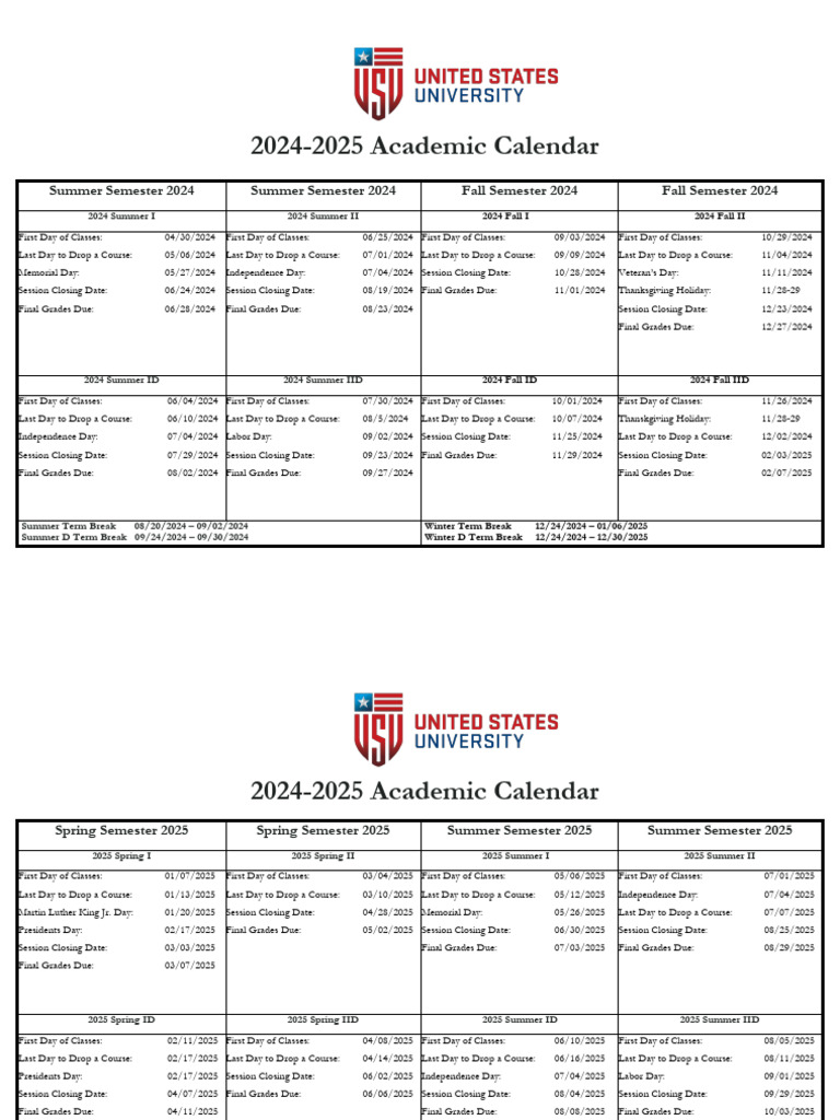 2024 2025 Academic Calendar | PDF | Academic Term | Social Institutions