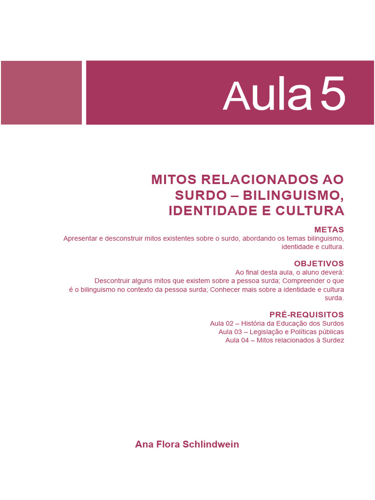 AULA 5 | PDF | Surdez