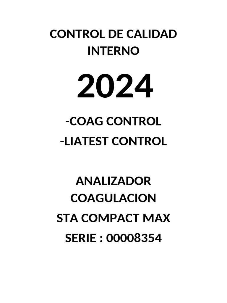 Control de Calidad Interno Coag | PDF