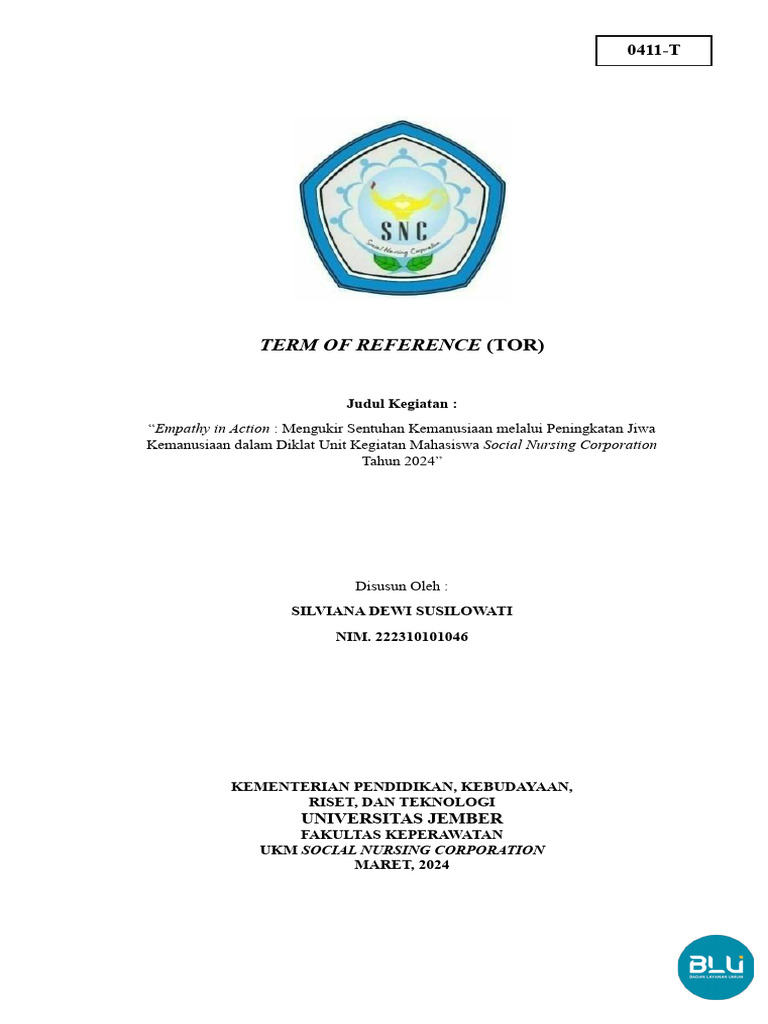 Tor Diklat Ukm SNC 2024 | PDF