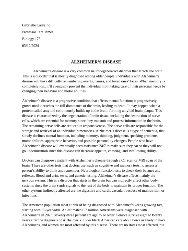 Alzheimer's Disease | PDF | Alzheimer's Disease | Dementia