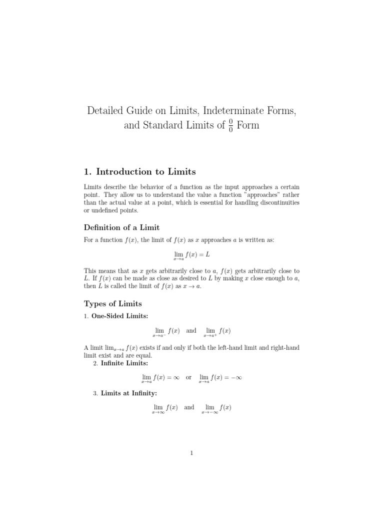 Limits | PDF | Mathematical Analysis | Mathematical Relations
