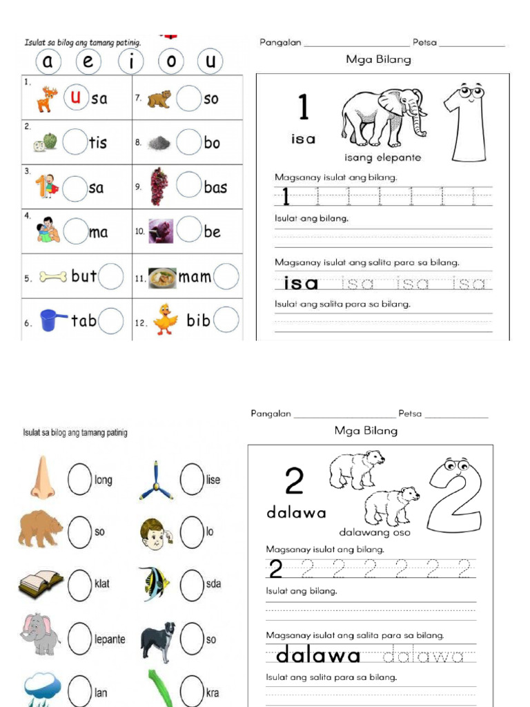 Patinig,Katinig, Writing Numbers | PDF