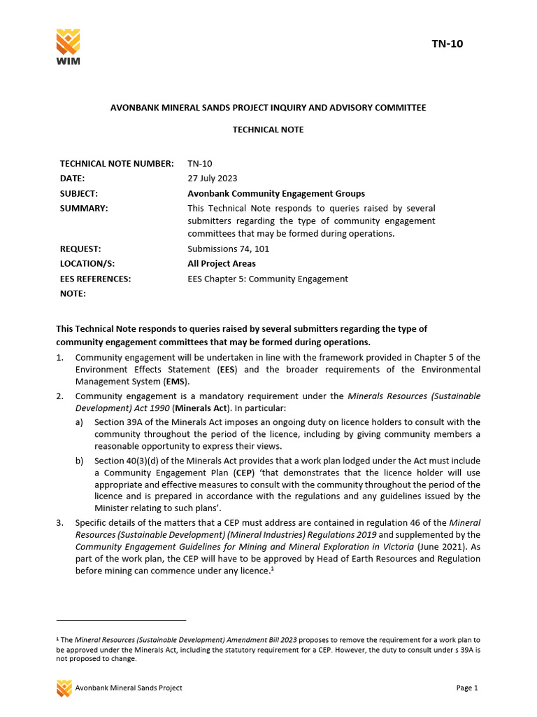 059 Proponent Technical Note 10 Avonbank Community Engagement Groups ...