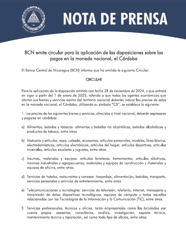 Nota Prensa - BCN | PDF