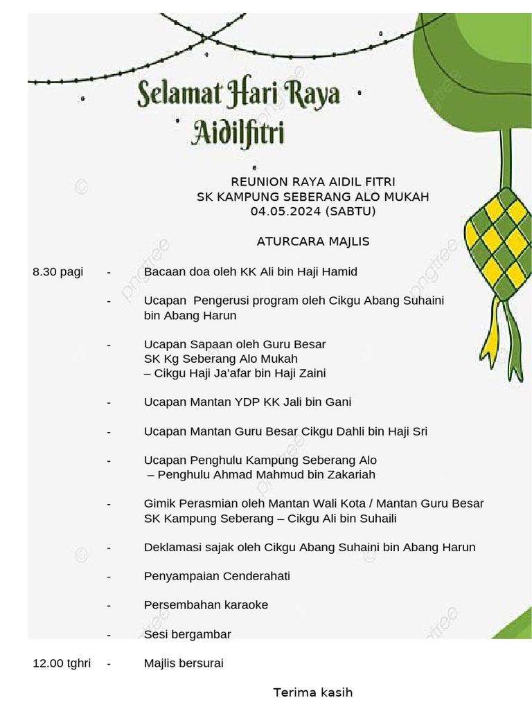 aturcara reunion | PDF