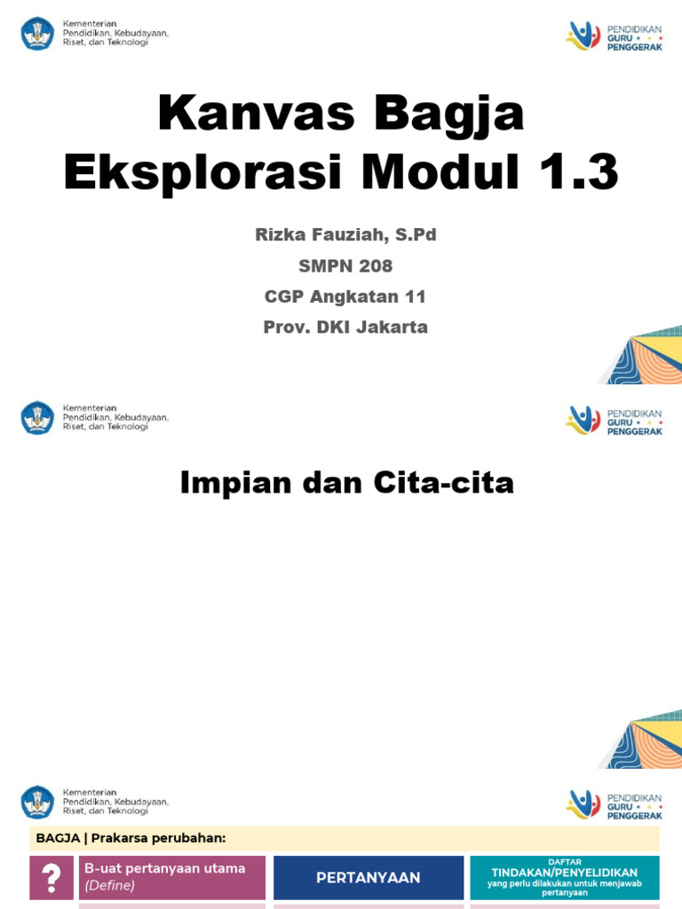 Rizka - Tugas Kerangka Tahapan BAGJA modul 1.3 | PDF