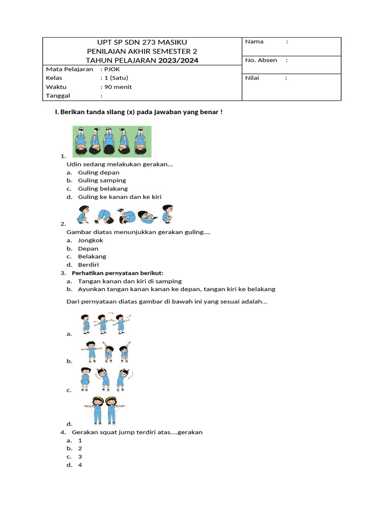SOAL PAS KELAS 1 | PDF