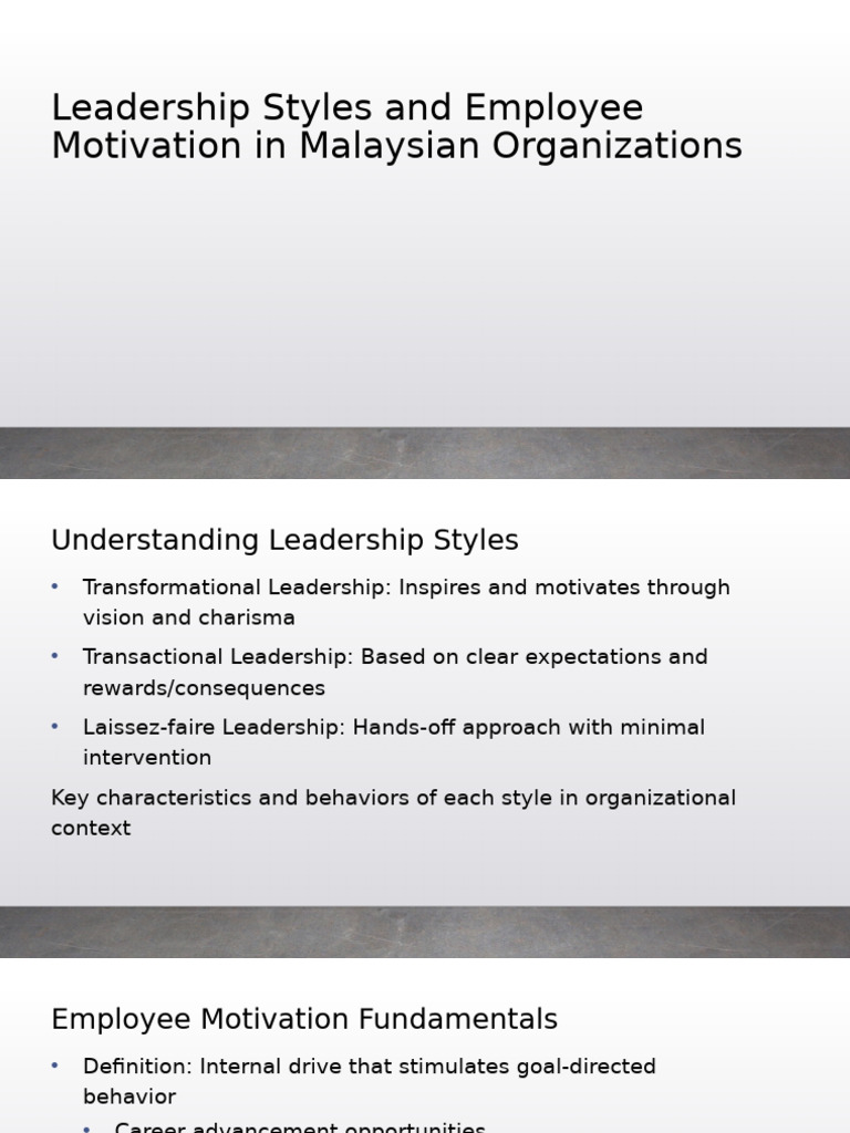 Leadership Styles & Motivation in Malaysia | PDF | Leadership | Motivation