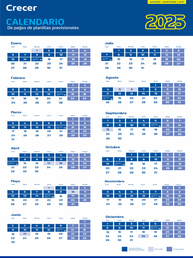 Calendario-de-Planilla-2025 AFP | PDF