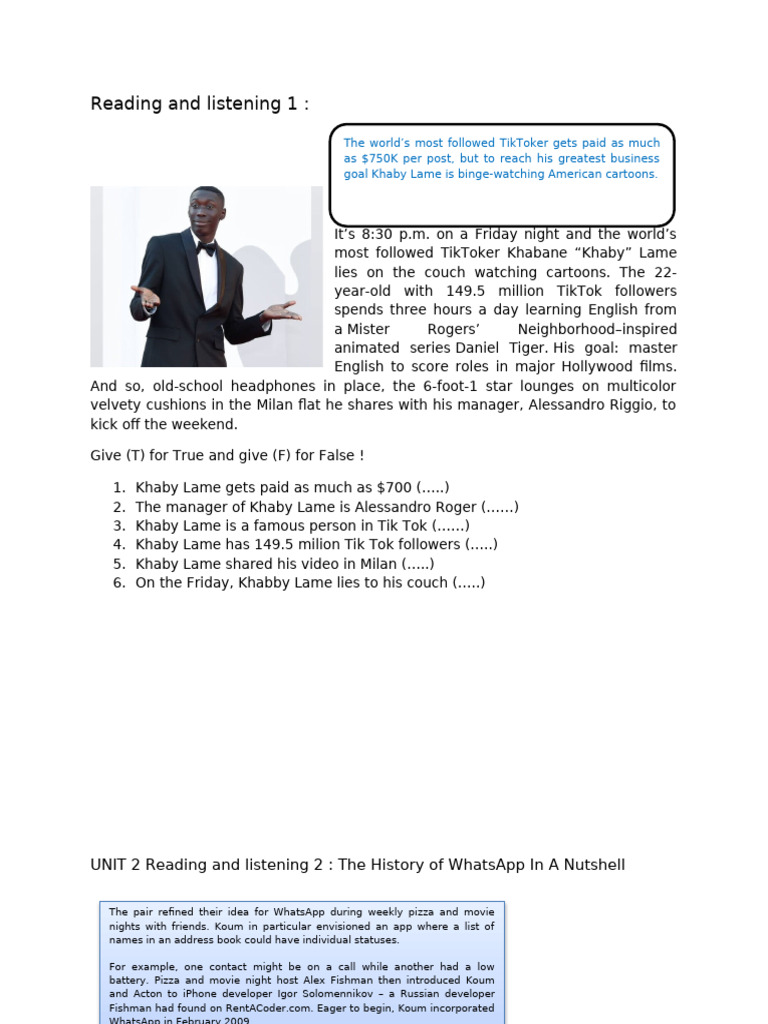 Modul Listening and Reading 1 | PDF