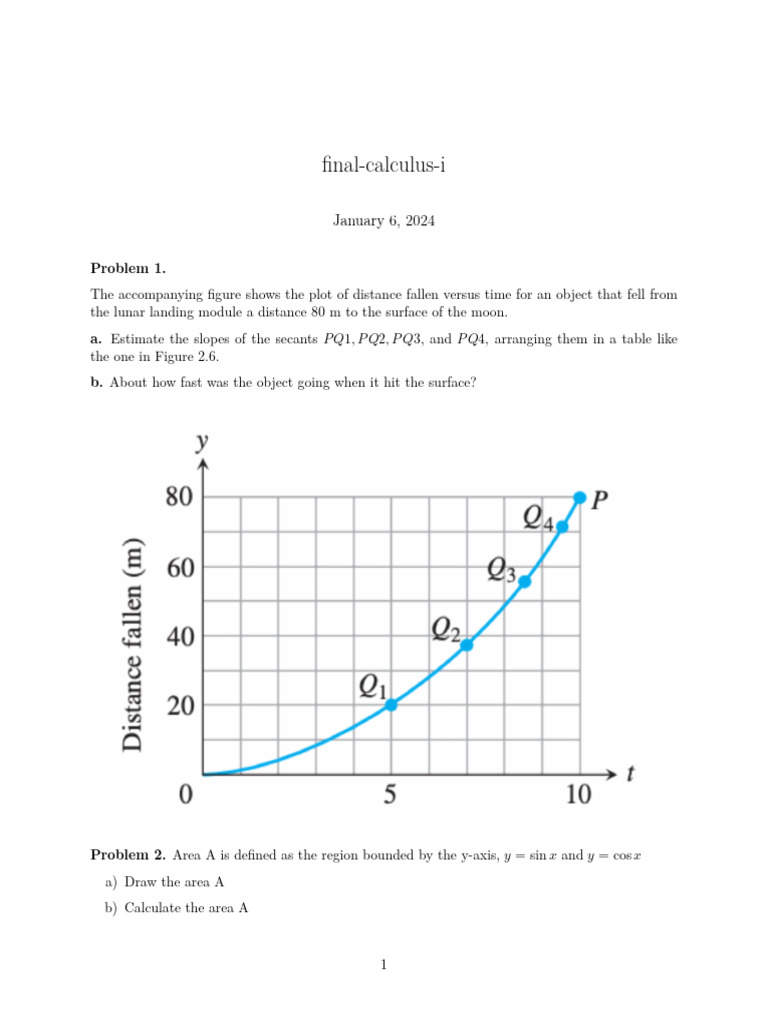 Calculus I Problem Set Solutions | PDF