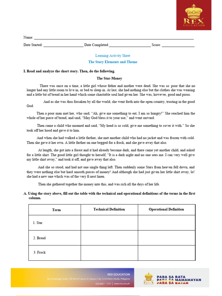 Children's Story Analysis Worksheet | PDF