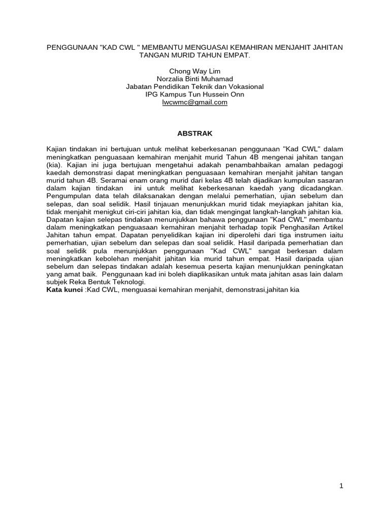 Penggunaan Kad CWL Membantu Menguasai Ke | PDF