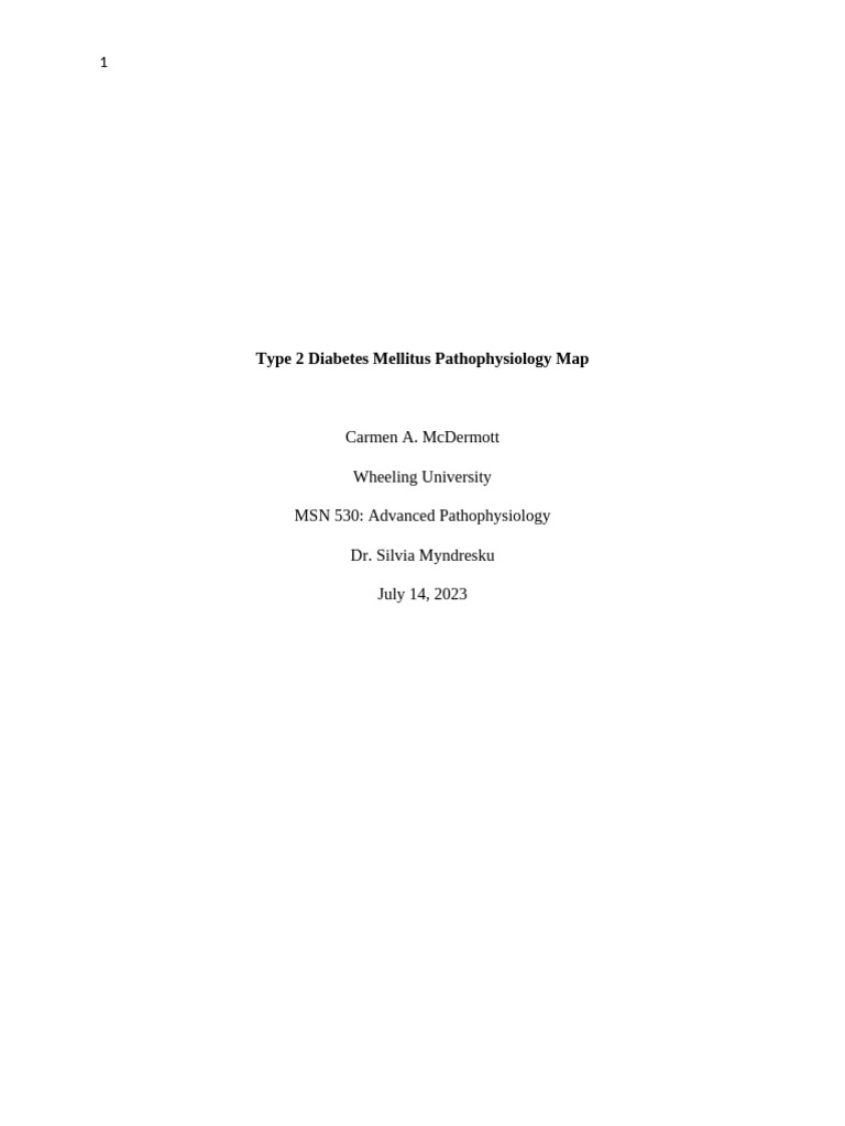 Type 2 Diabetes Pathophysiology Map | PDF