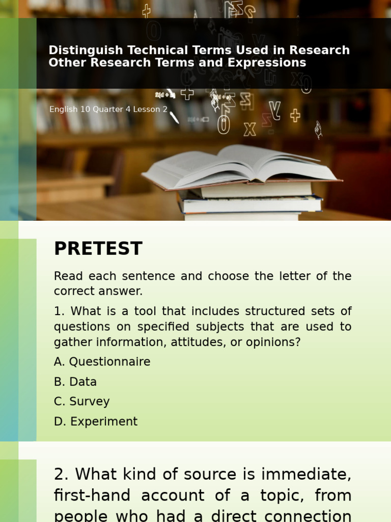 Key Research Terms Explained | PDF | Primary Sources | Questionnaire