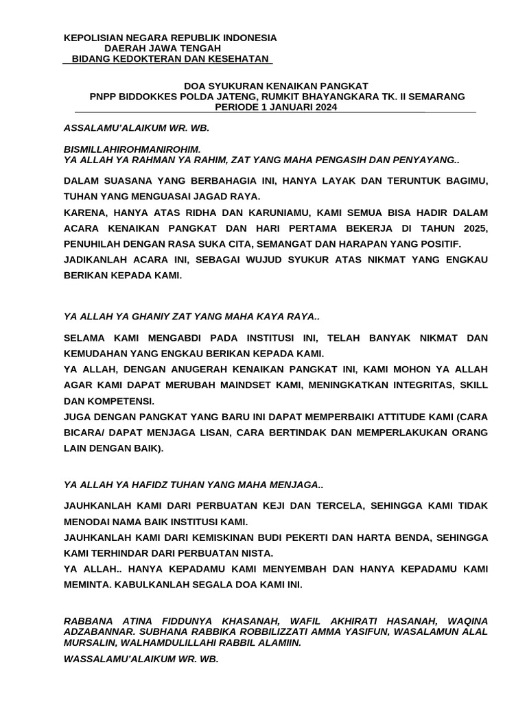 A. Doa Syukuran Purna Tugas | PDF