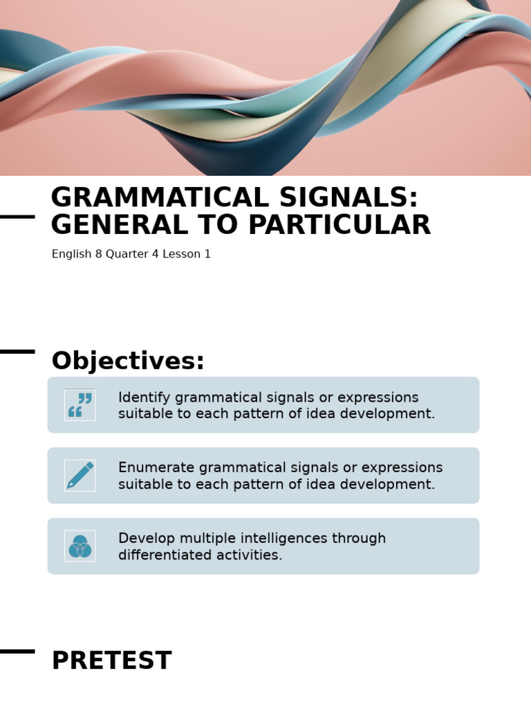 ENG8Q4L1 Grammatical Signals | PDF | Word