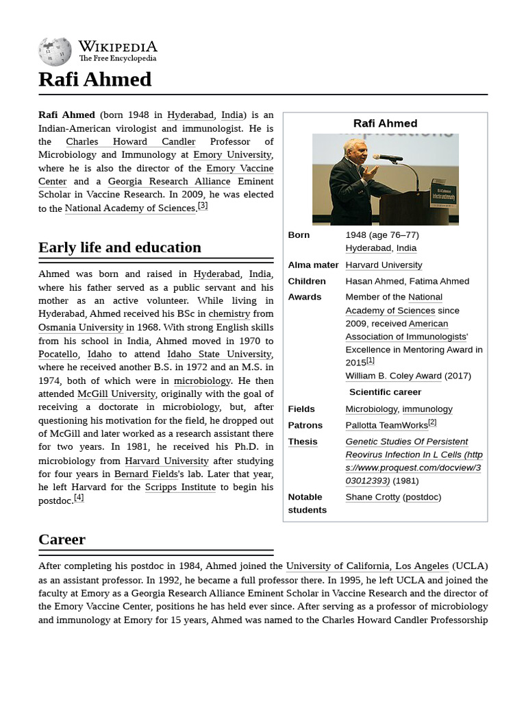Rafi_Ahmed | PDF | Health Sciences | Medicine