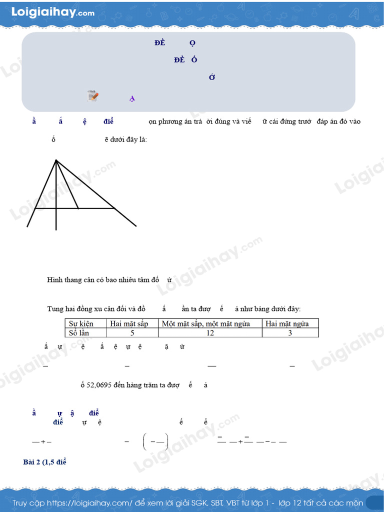 Đáp Án Đề Ck2 Toán 6 Đề 1 | PDF