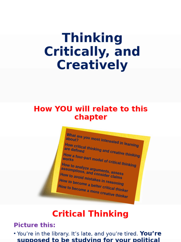 Critical and Creative Thinking Skills | PDF | Thought | Critical Thinking