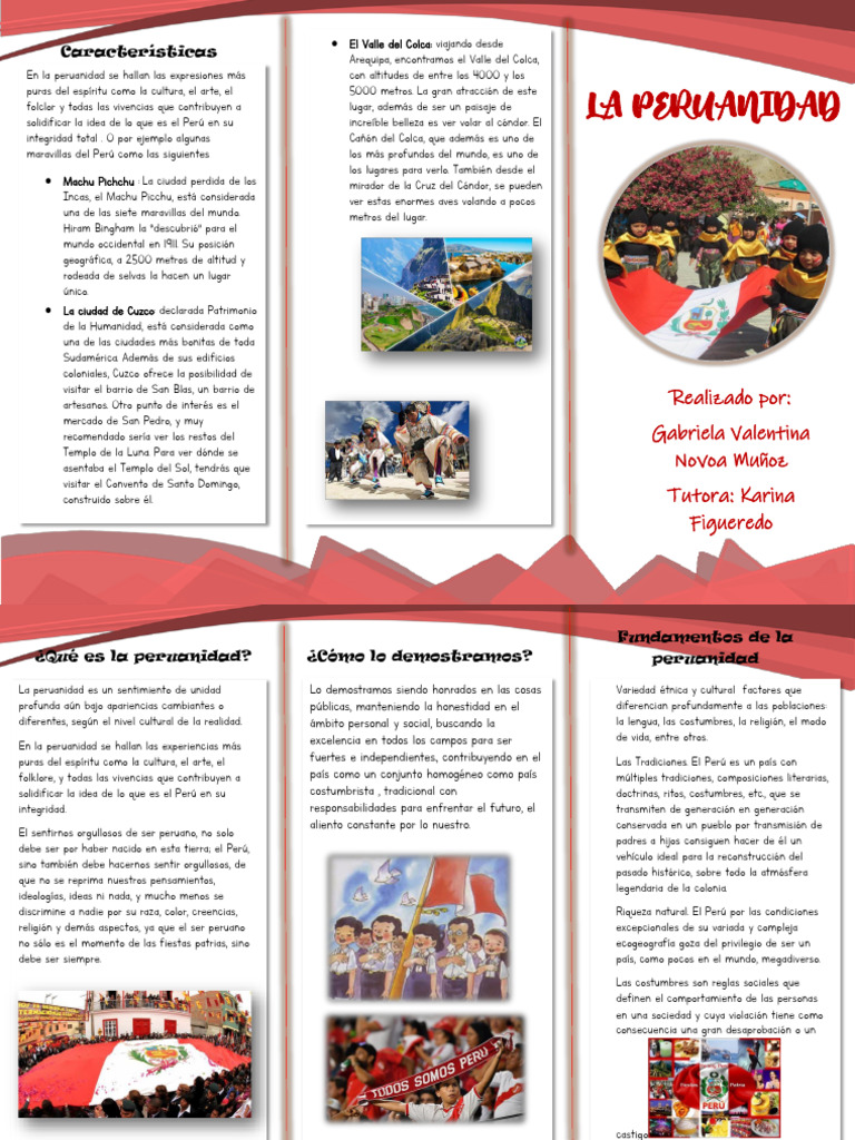 Triptico Peruanidad | PDF | Perú | Tradiciones