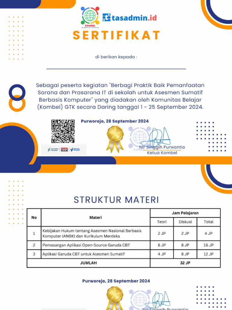 Sertifikat - Suriani Syamsuddin, S.PD - SD | PDF