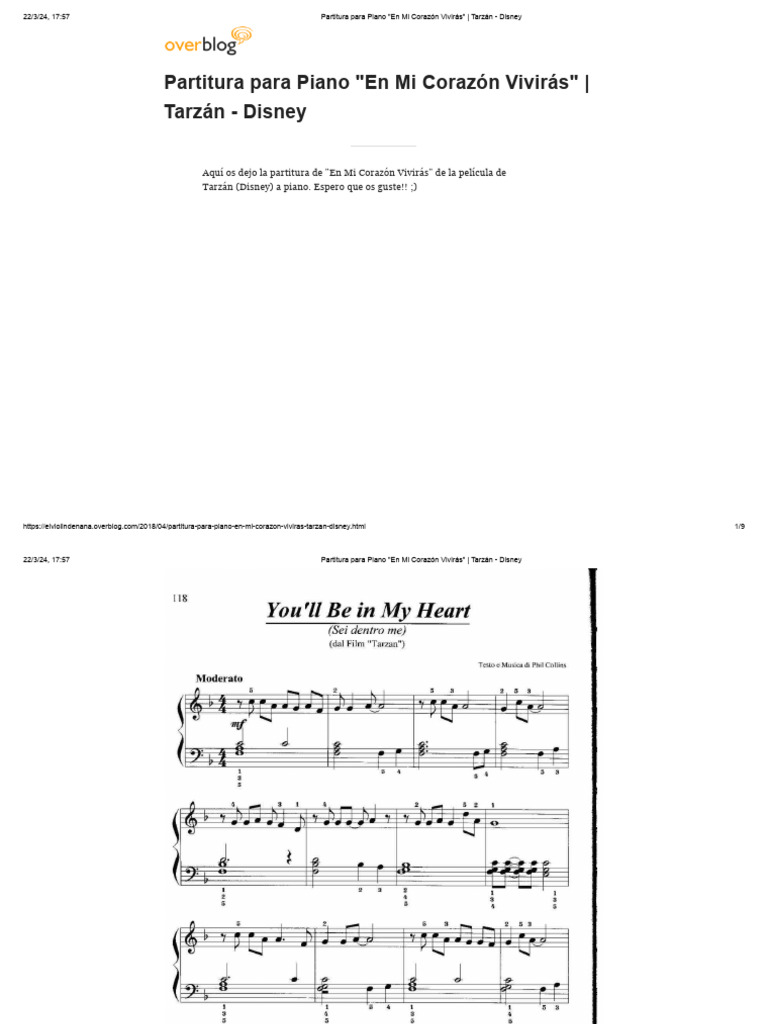 En Mi Corazón Vivirás. Phil Collins | PDF