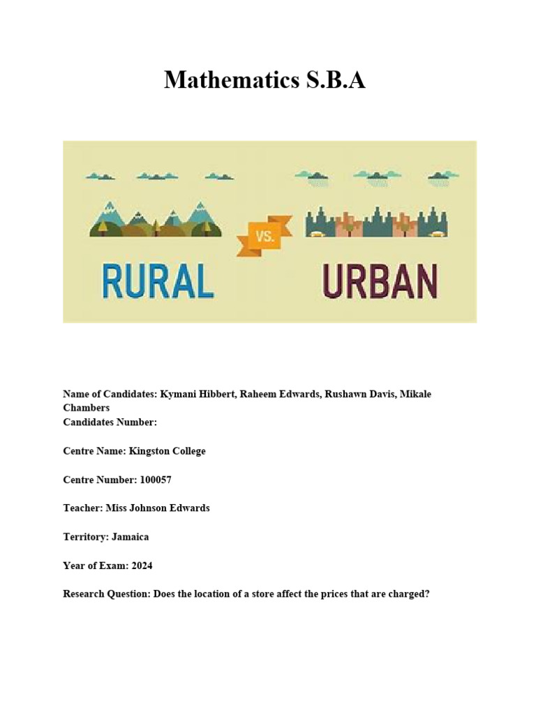 MATHS SBA (1) (1) | PDF | Survey Methodology | Business