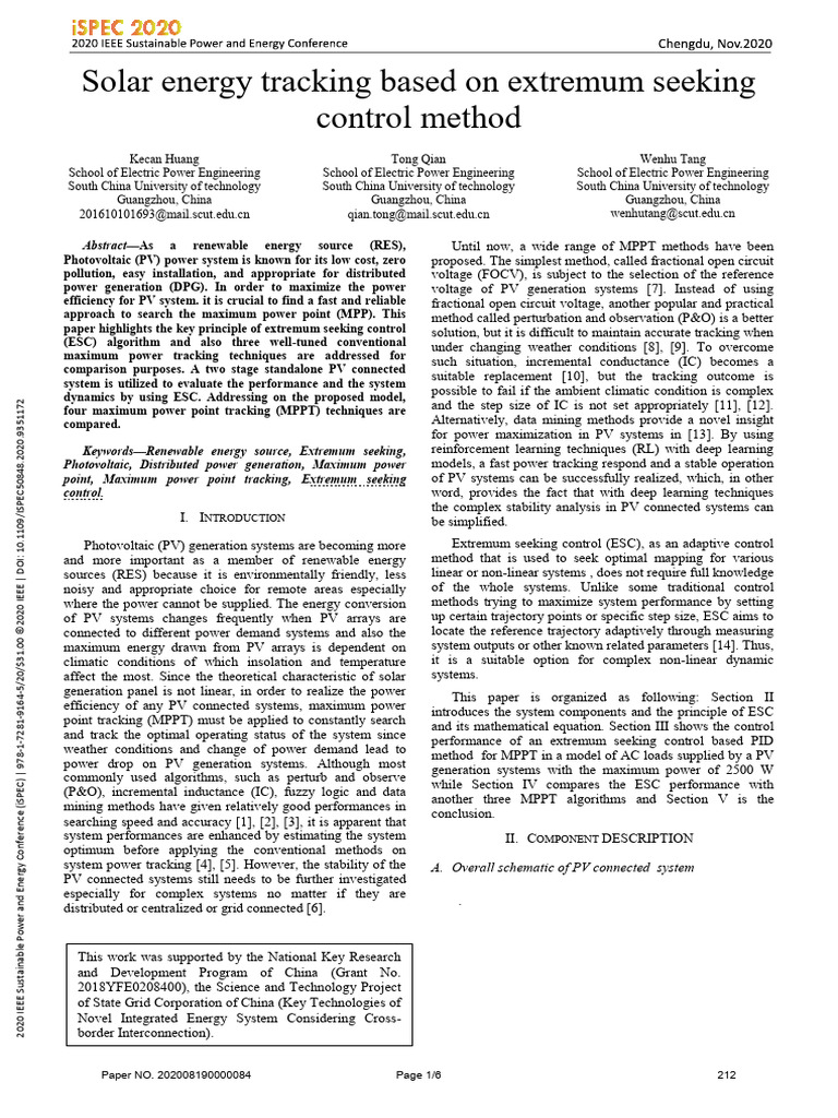 Solar_energy_tracking_based_on_extremum_seeking_control_method | PDF | Photovoltaics | Power ...