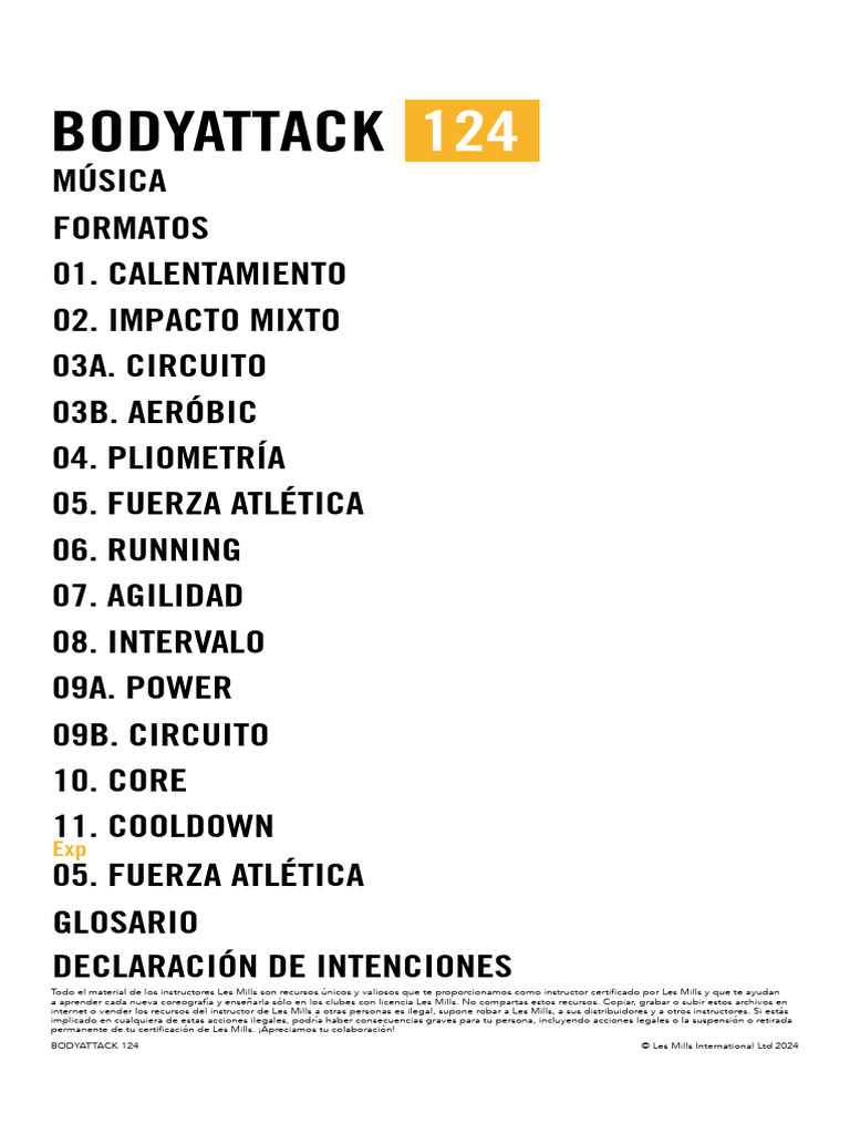 BODYATTACK 124: Coreografía y Formatos | PDF | Corriendo