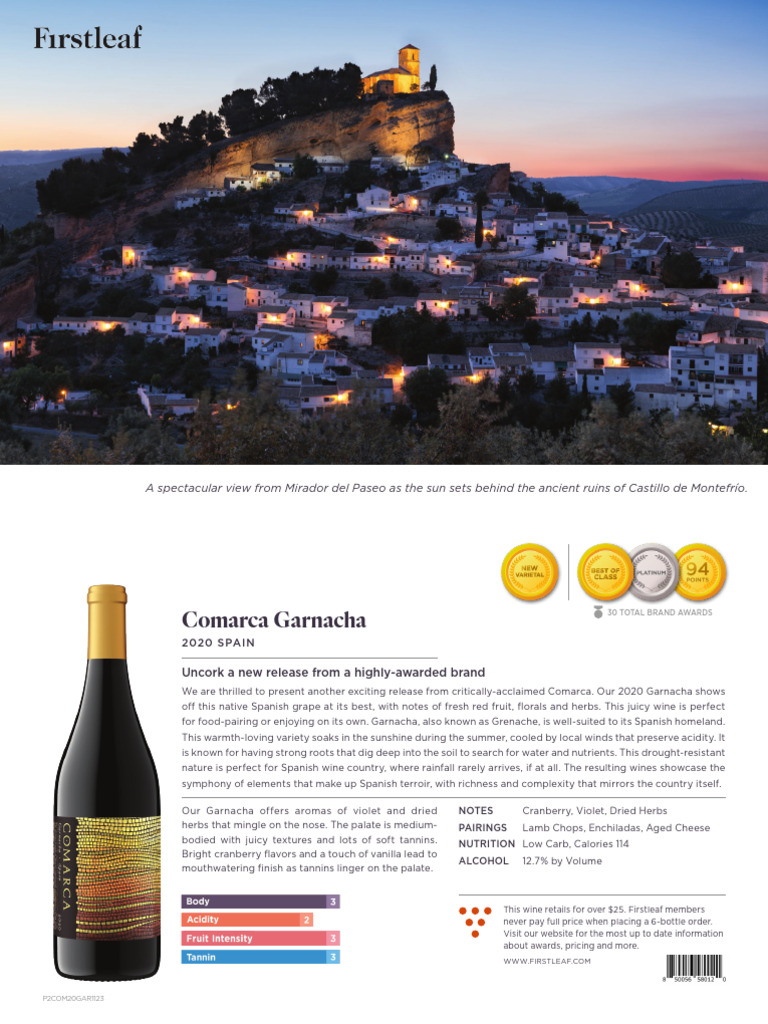 Comarca 2020 Garnacha Spain | PDF | Wine | Grape