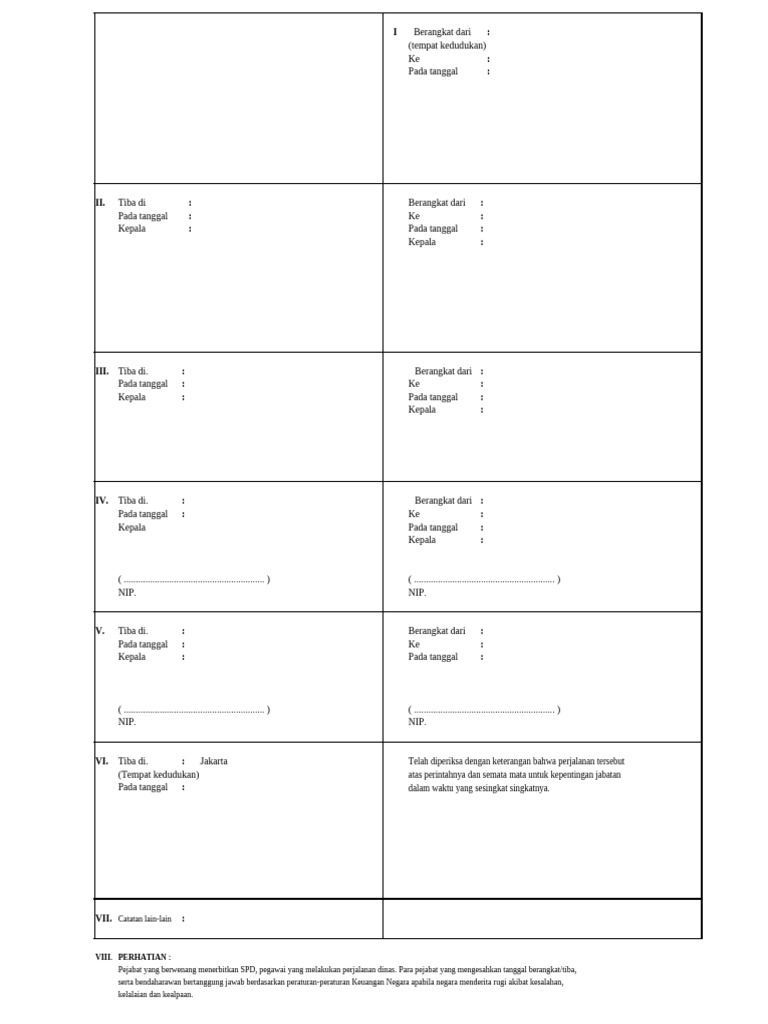 Format SPPD Belakang | PDF
