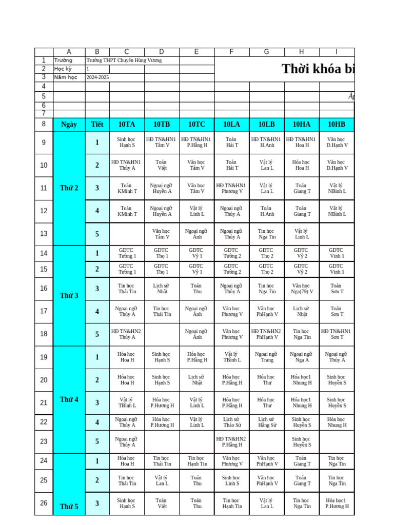 TKB-HK1 2024-2025-30 9 2024 | PDF