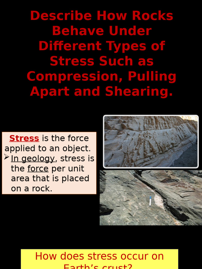 Earth Science Q2 W3 L1 Stress | PDF | Fault (Geology) | Stress (Mechanics)