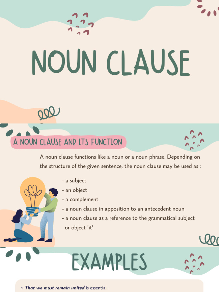 Understanding Noun Clauses and Functions | PDF | Clause | Sentence ...