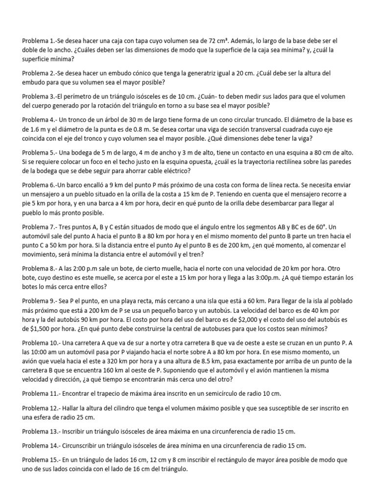 Problemas de Optimizacion Prof Reynol. | PDF | Triángulo | Elipse