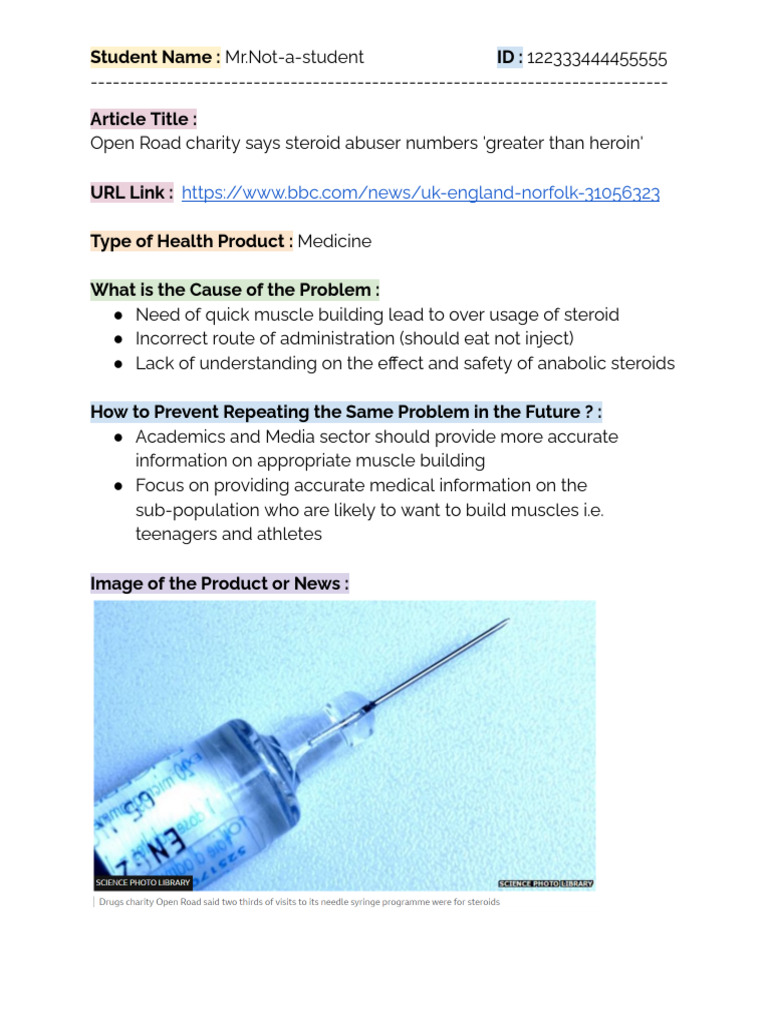 Example of Assignment 1 Past Problem On Health Products MFU-LMS | PDF