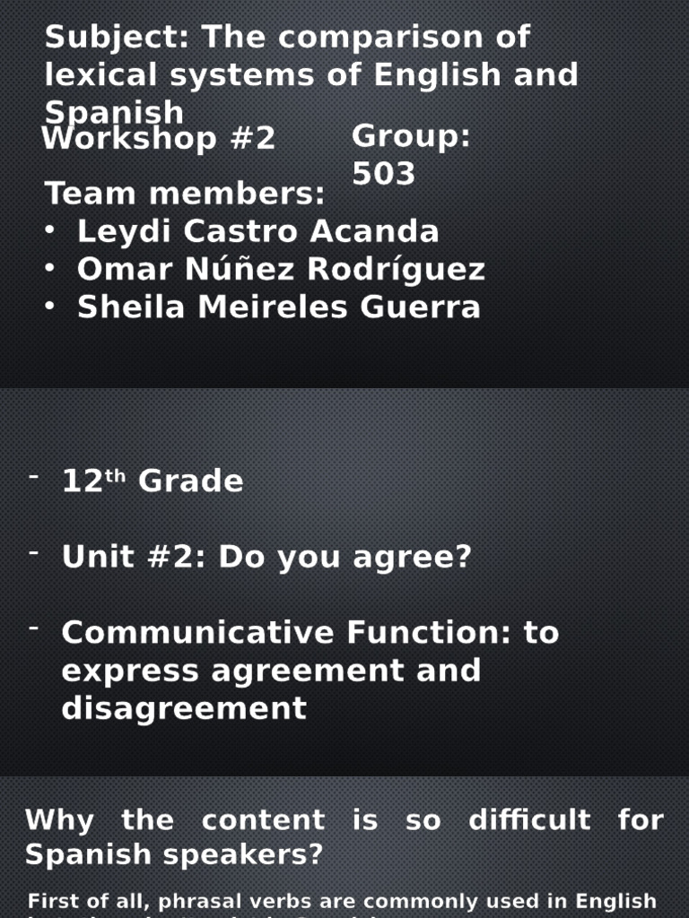 Presentation TC Workshop 2 | PDF | English Language | Verb