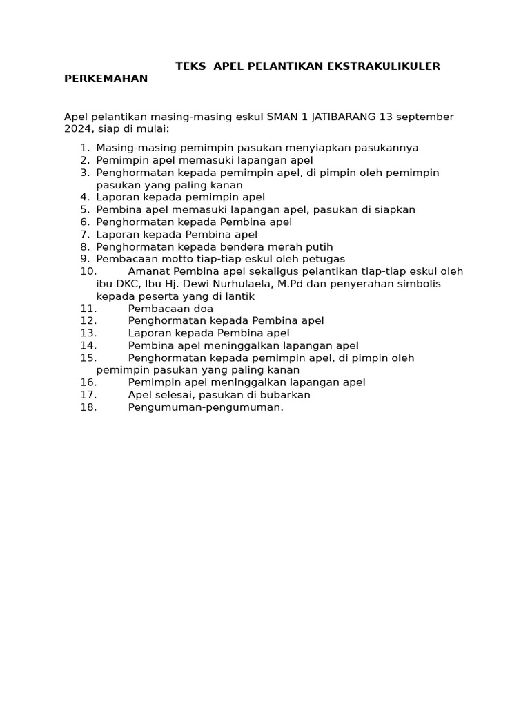 Teks Apel Pelantikan-1 | PDF