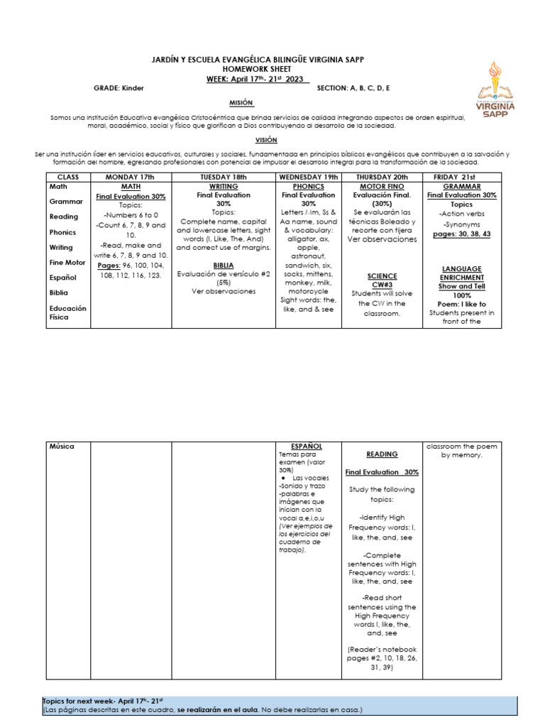 1681503711-KINDER HWS April 17th-21st | PDF