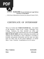 Legal Internship Certificate Format | PDF